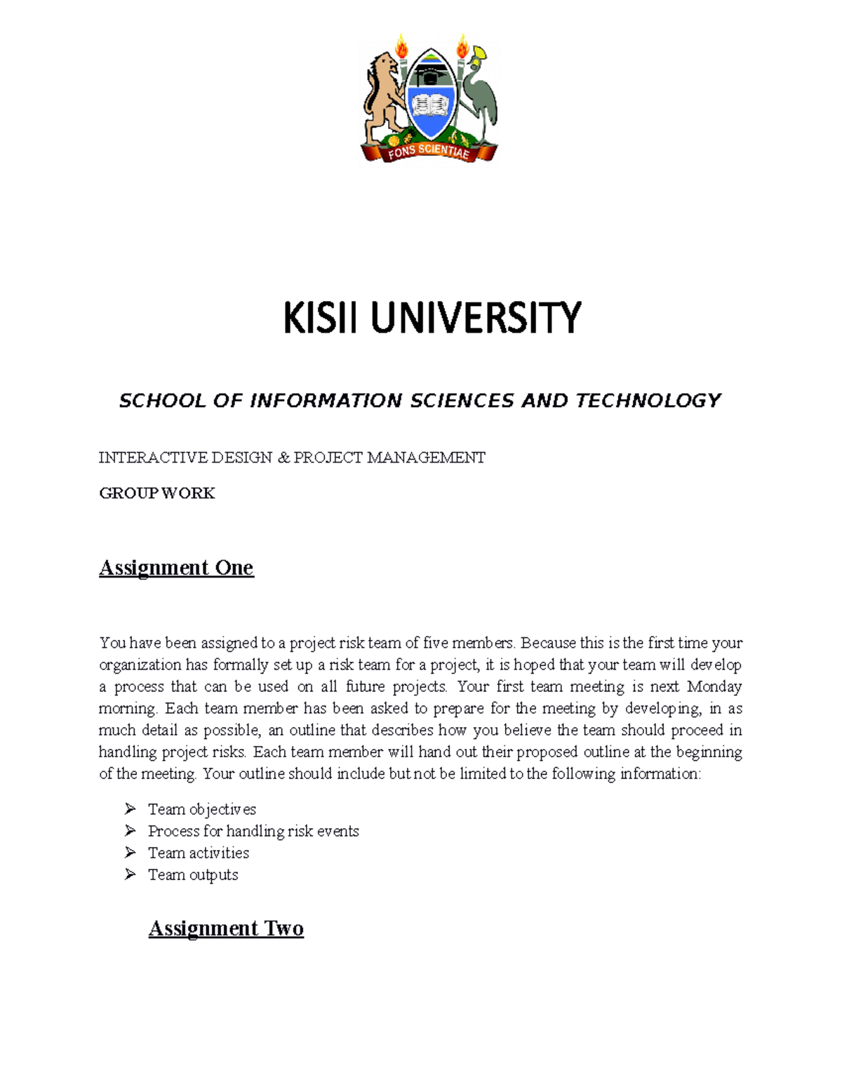 Interactive Design and projects management WBA - SCHOOL OF INFORMATION ...