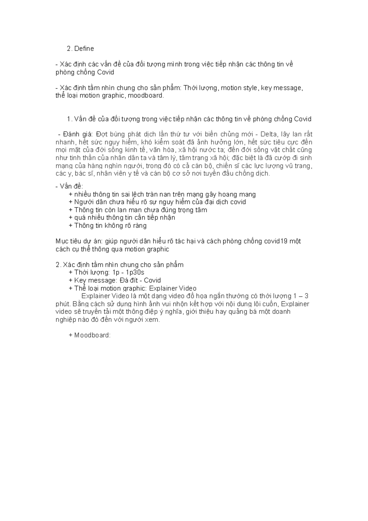 Define - Xác định vấn đề - Define Xác định các vấn đề của đối tượng ...