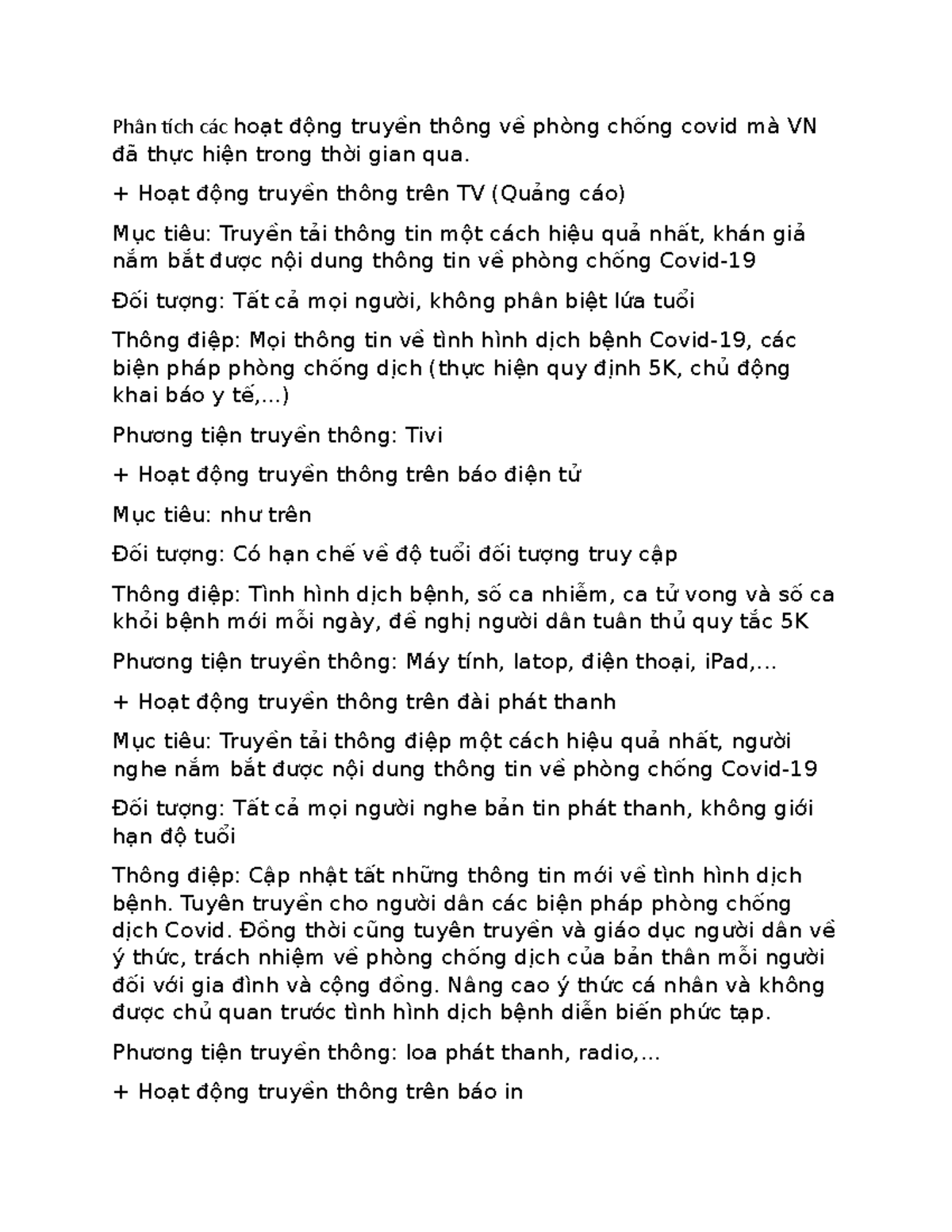 Tieuluan - gfdgfdg - Phân tích các hoạt động truyền thông về phòng ...