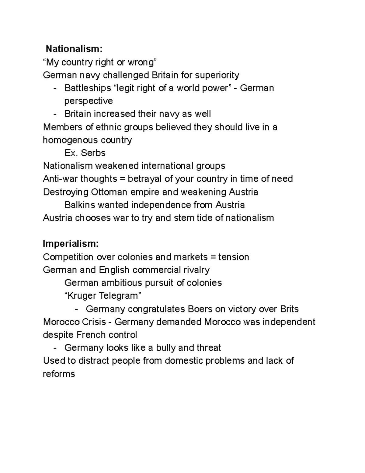 Copy of Ism Causes of WWI - Nationalism: “My country right or wrong ...
