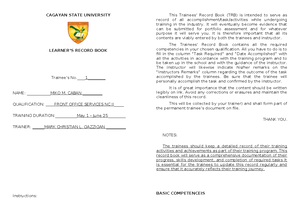 Fls TASK Sheet with Checklist - TASK SHEET 1-1A Title: LISTENING ...