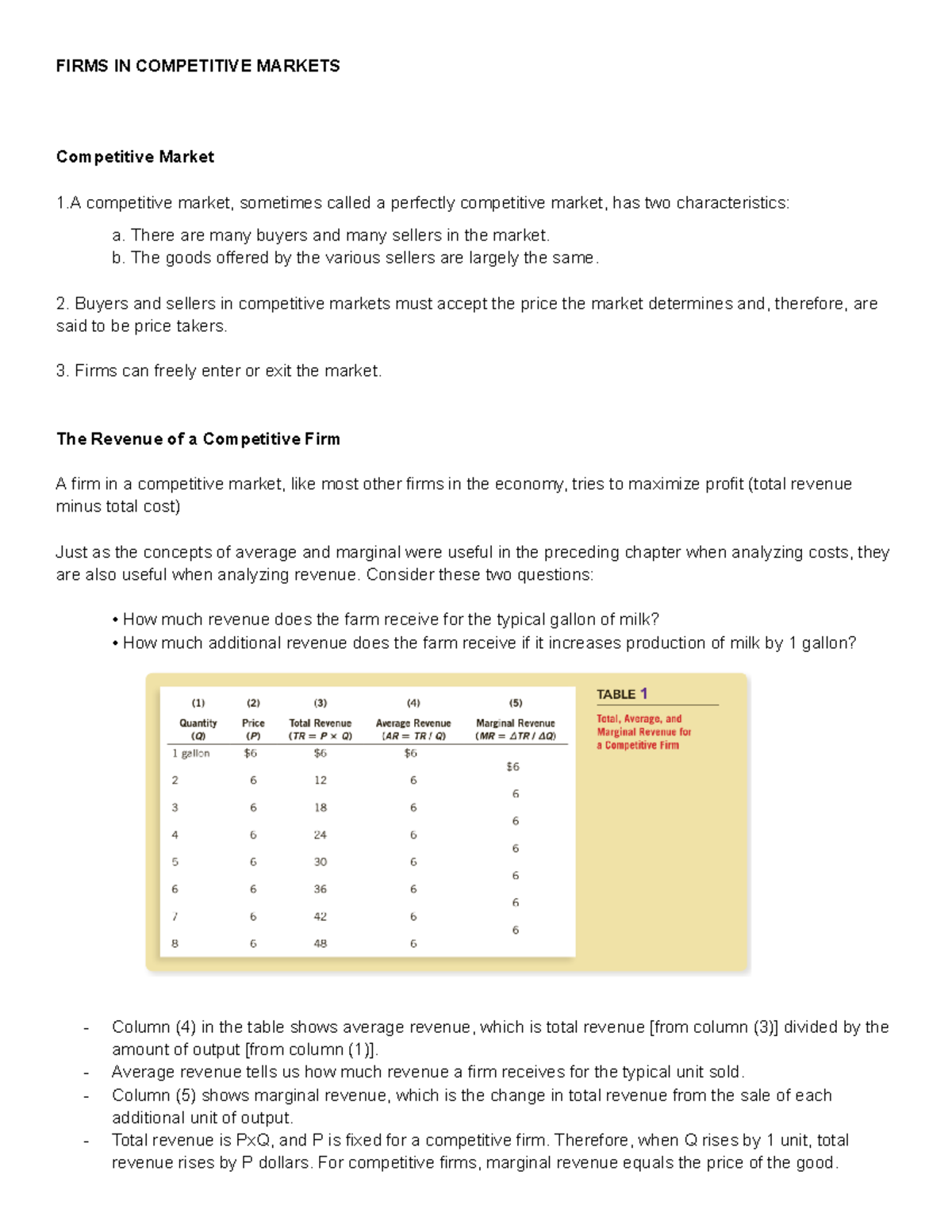 Firms IN Competitive Markets - FIRMS IN COMPETITIVE MARKETS Competitive ...