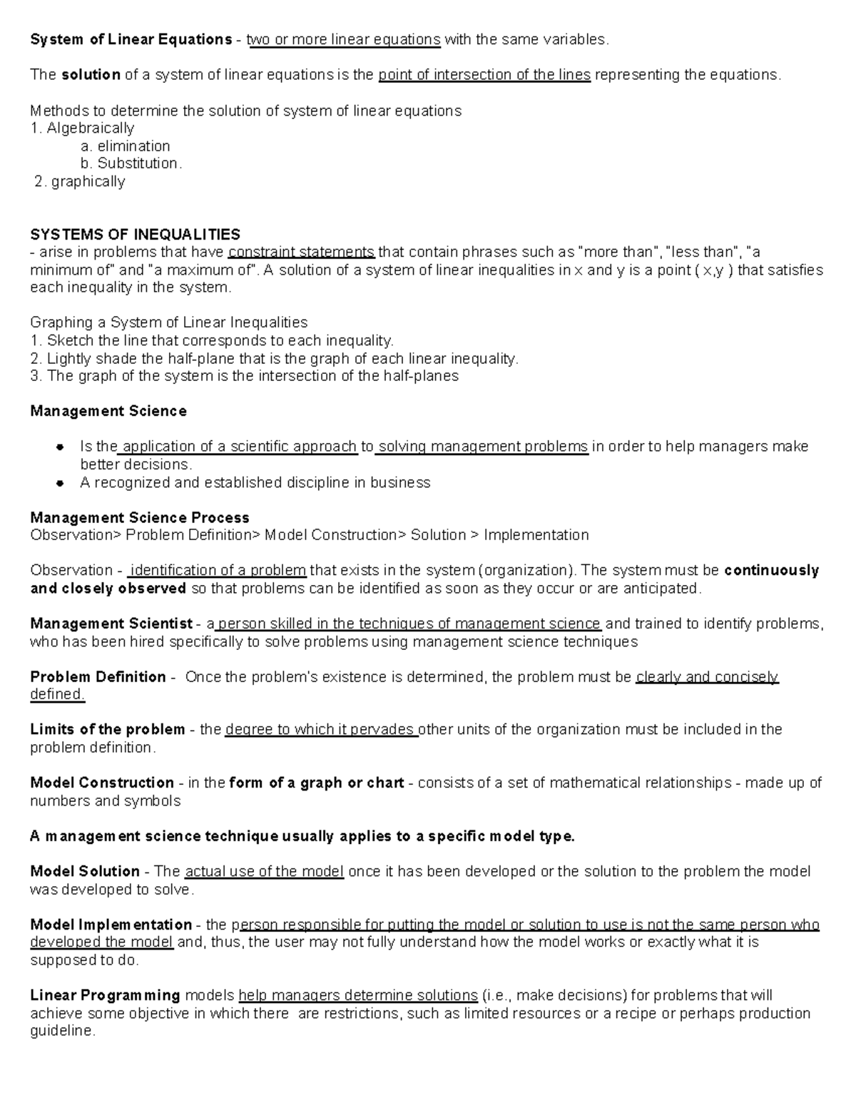 Mansci- Reviewer - System of Linear Equations - two or more linear ...