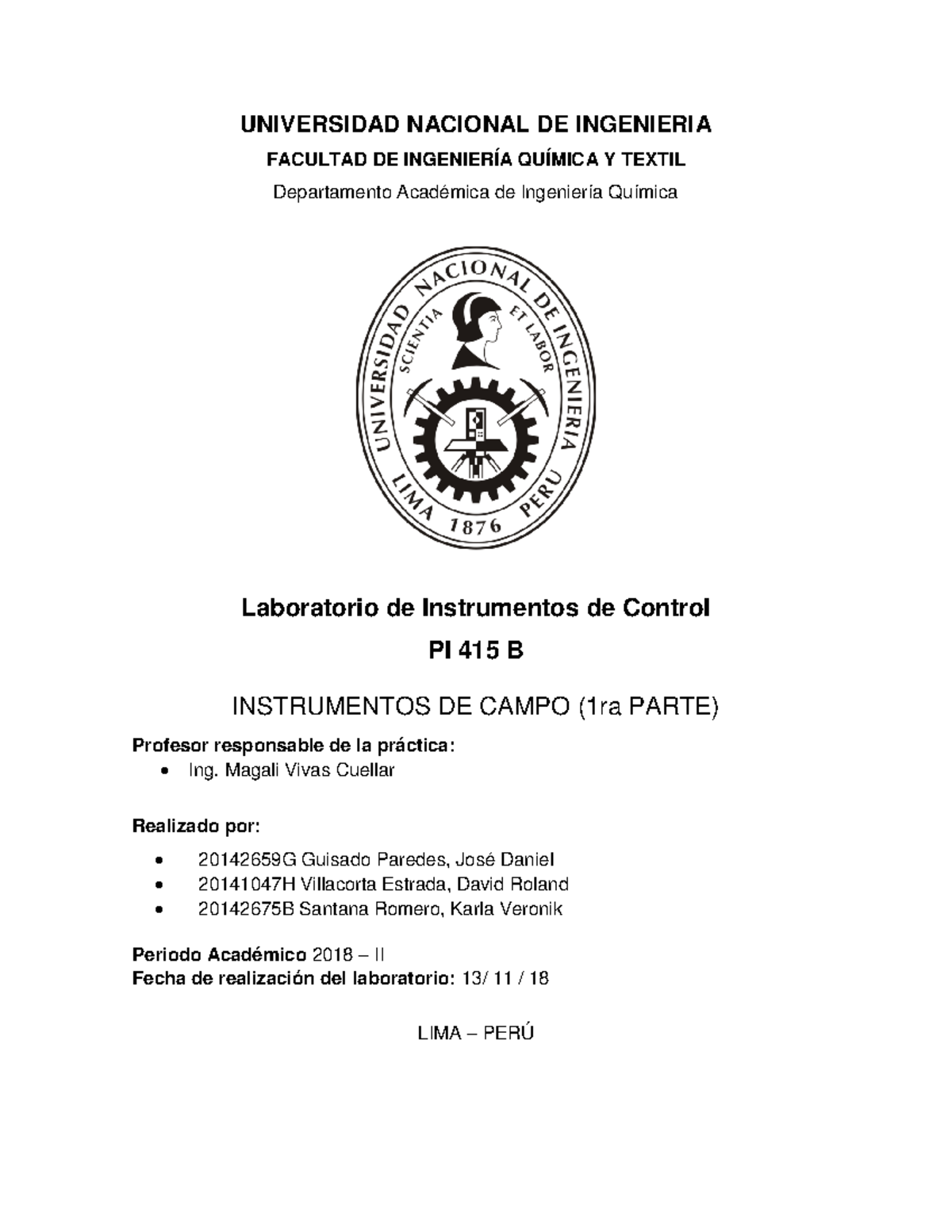 LABO Instrumentos DE Campo - UNIVERSIDAD NACIONAL DE INGENIERIA ...