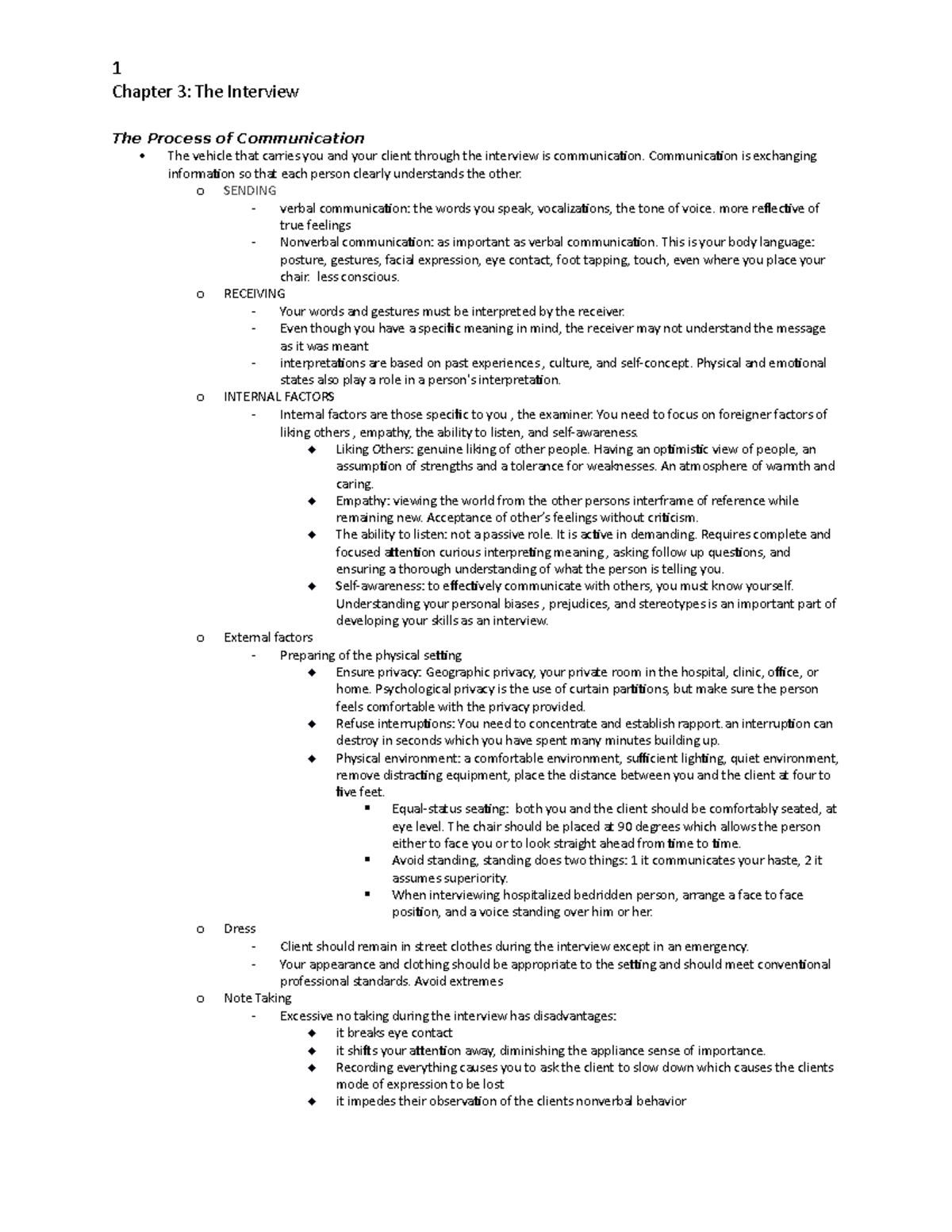 Ch.3 The Interview - Chapter 3: The Interview The Process of ...