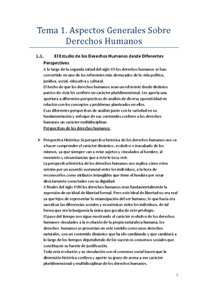 Preguntas Examen T1 DDHH con respuestas - TEMA 1: ASPECTOS GENERALES SOBRE LOS DERECHOS HUMANOS ...
