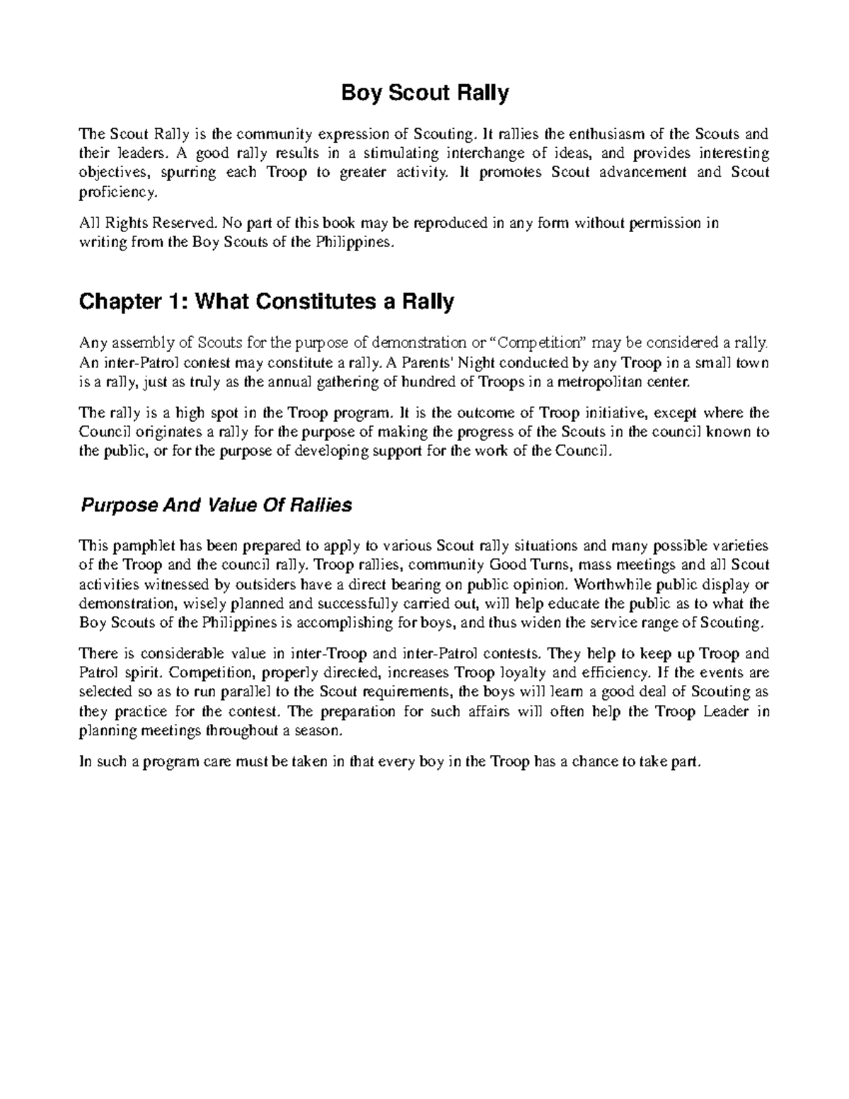 BOY- Scout- Rally - story - Boy Scout Rally The Scout Rally is the ...