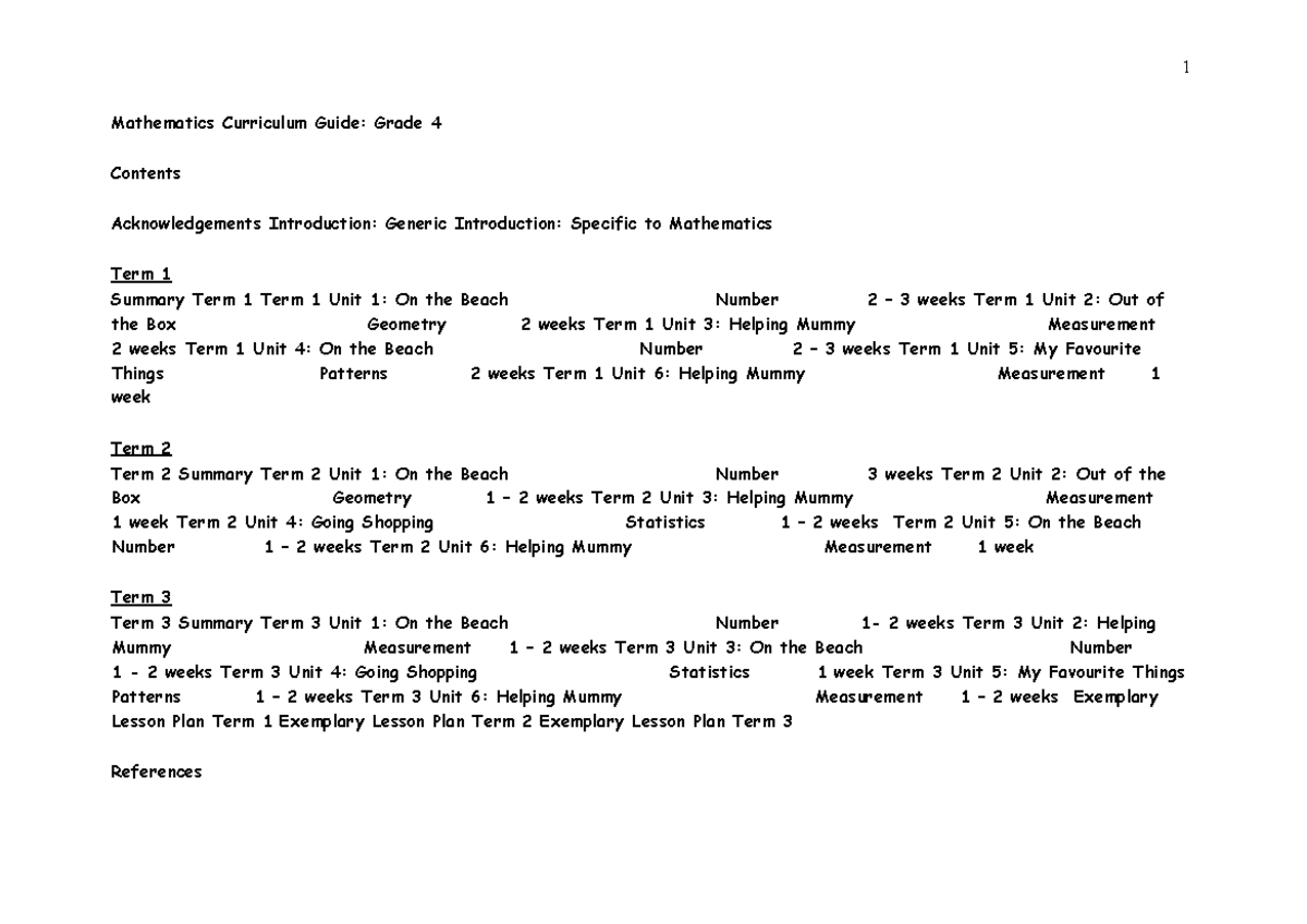 Activity Sheet MATH Grade 4 Mathematics Curriculum Guide Grade 4