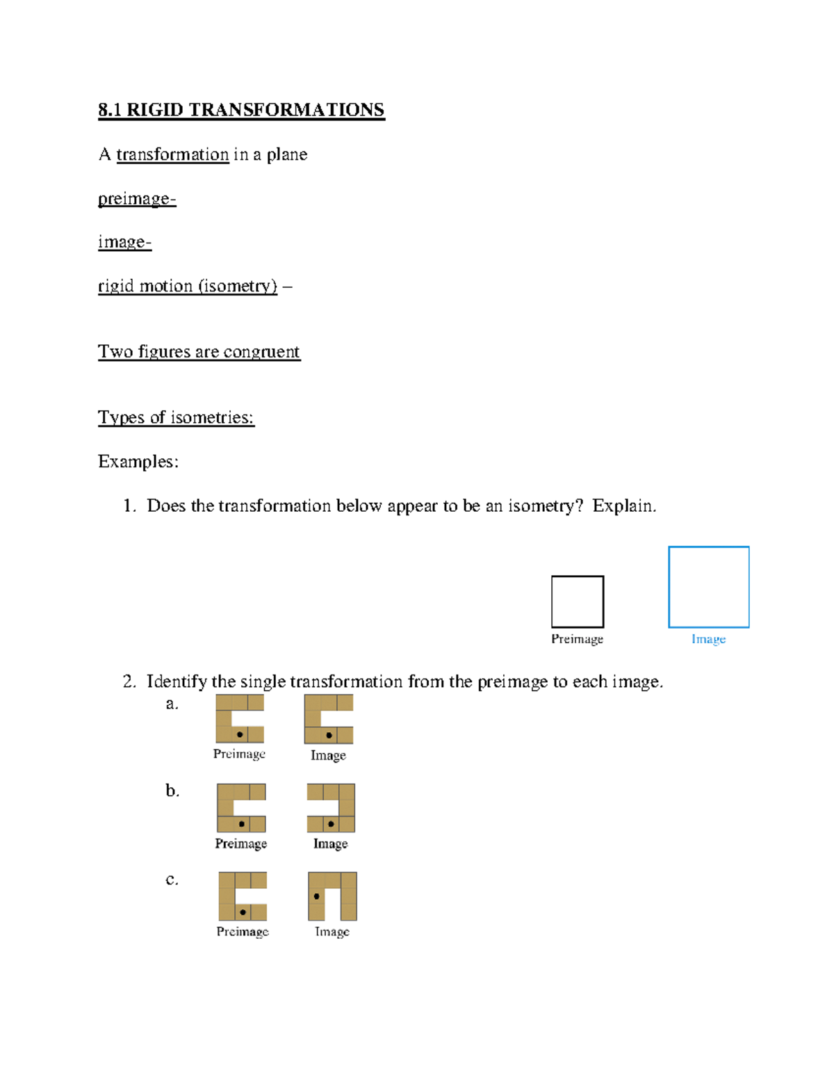 Chapter 8 Notes - Geometrry fill in and practice - 8 RIGID ...