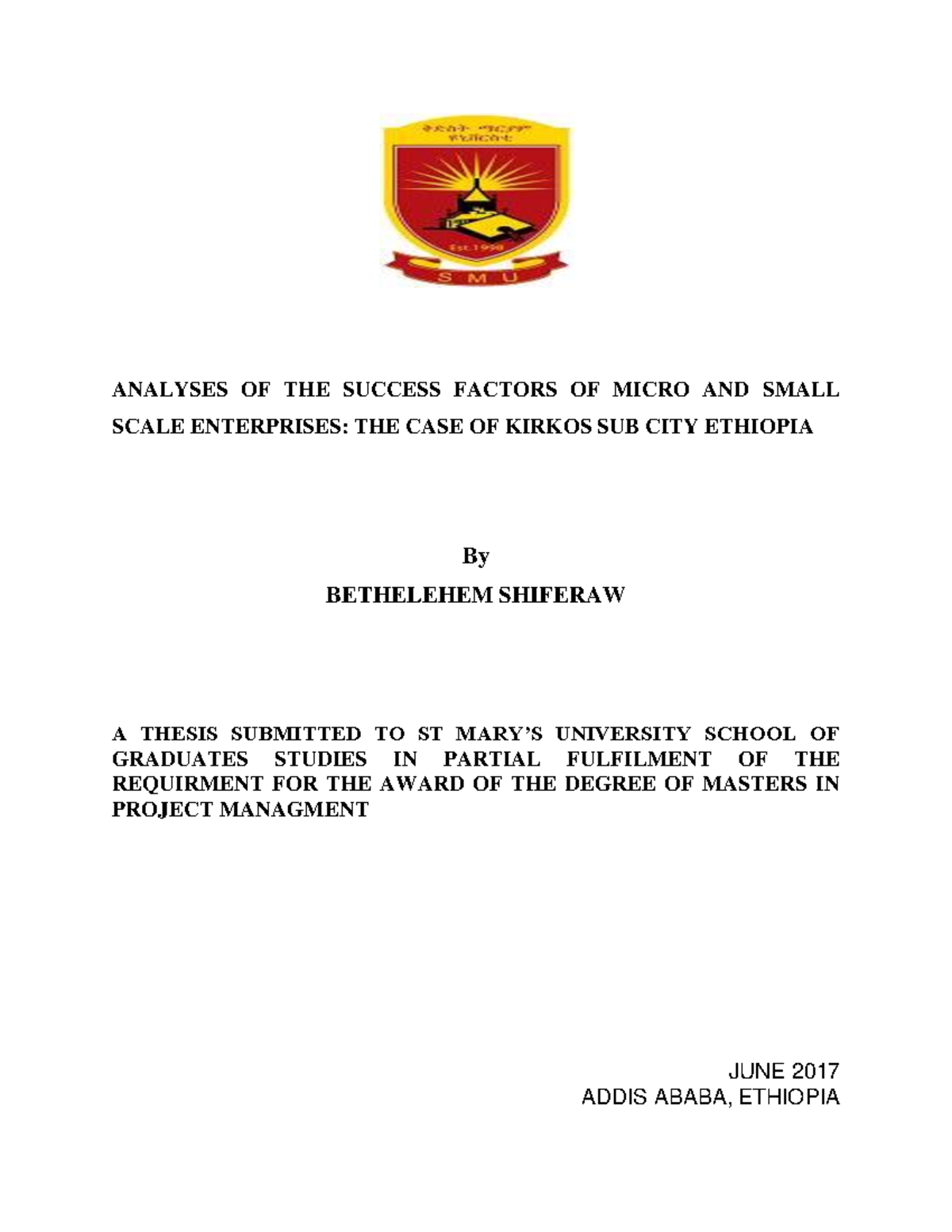 Small business - ANALYSES OF THE SUCCESS FACTORS OF MICRO AND SMALL ...