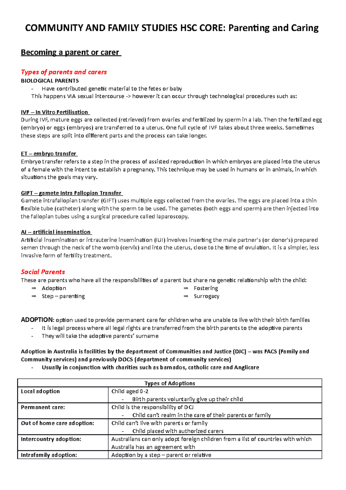 Community AND Family Studies HSC CORE - COMMUNITY AND FAMILY STUDIES ...