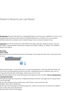 Motion with Constant Acceleration Lab Report - Motion with Constant ...