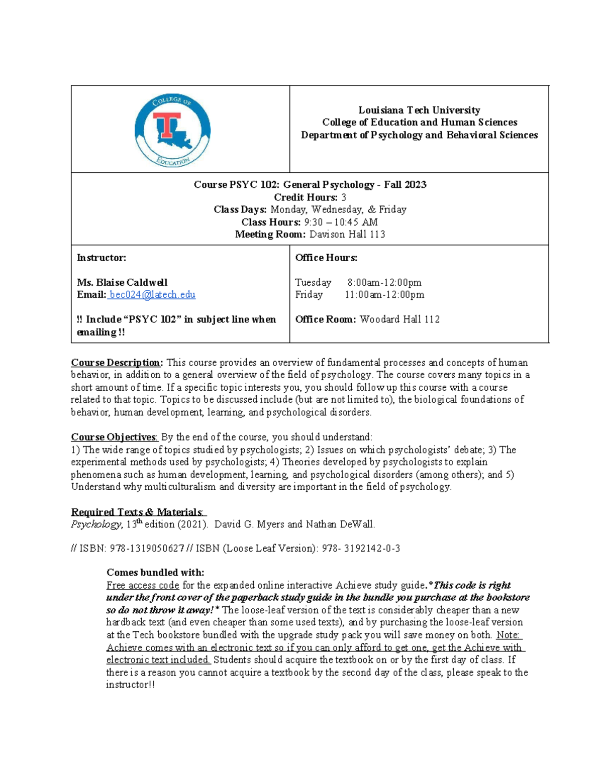 Winter Syllabus - Summary Intro To Geographic Inform Sys - Louisiana ...