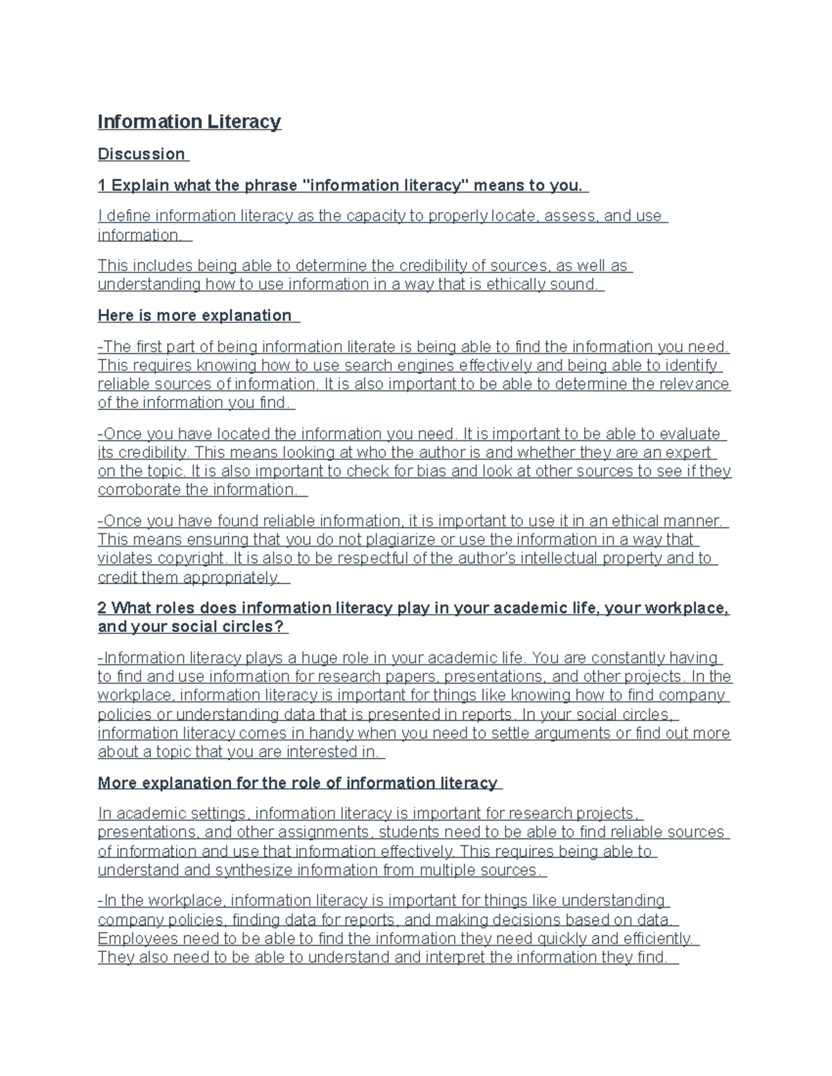 Unit 1 Discussion - Information Literacy (13) - Information Literacy ...