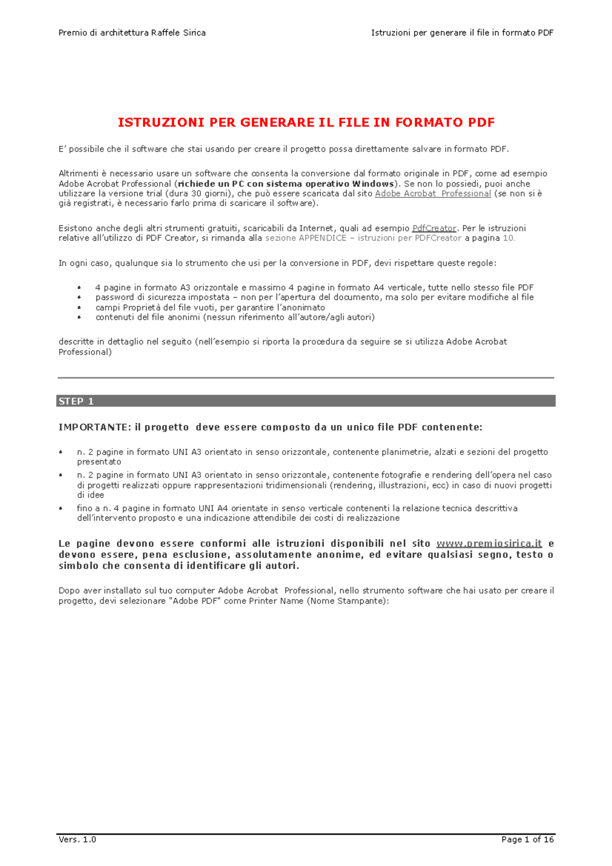 Allegato B Istruzioni creazione PDF - - Studocu