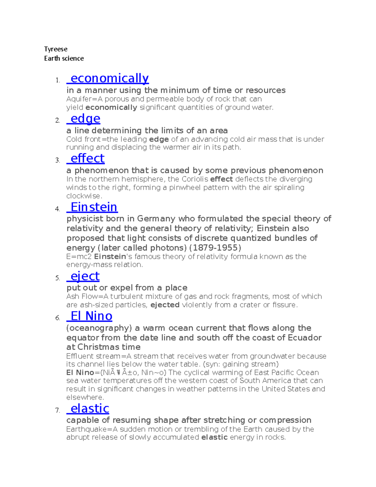 B64 - good class notes to study for exams and test - Tyreese Earth ...