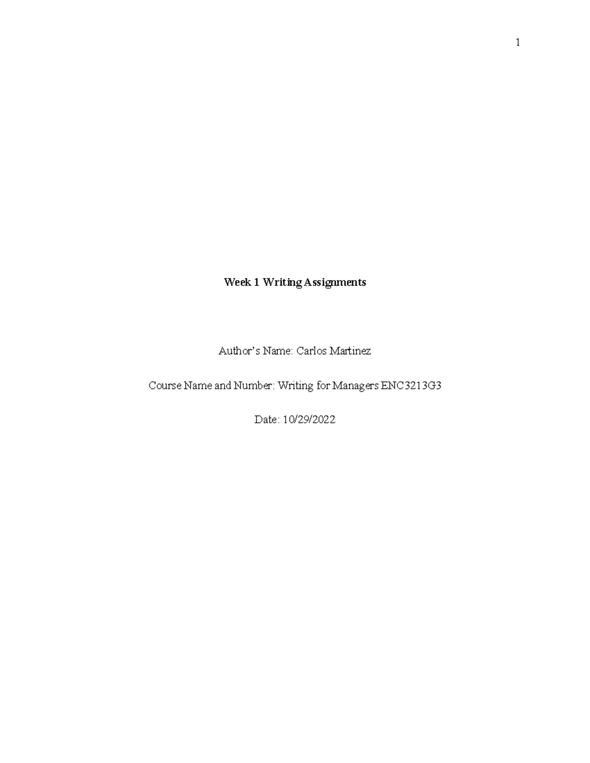 CMartinez week1 - week 1 work - Week 1 Writing Assignments Author’s ...