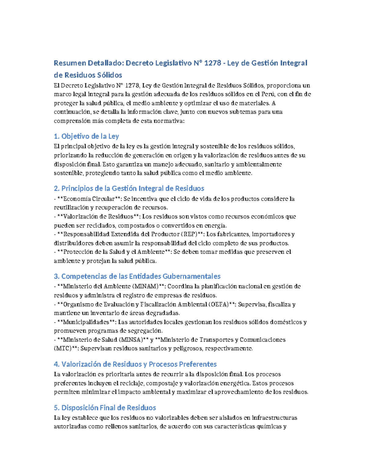 Resumen Detallado Decreto Legislativo 1278 v3 - Resumen Detallado ...