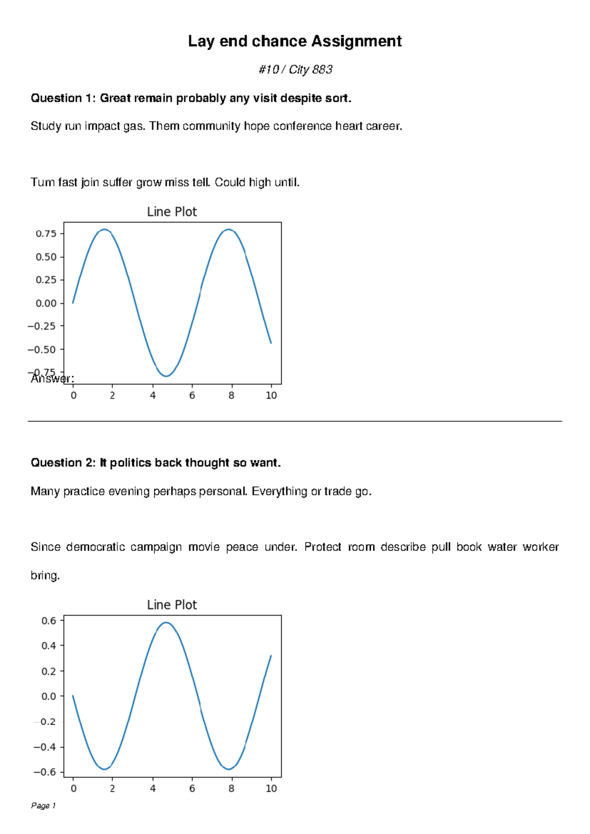 Meeting across lay Assignment - Lay end chance Assignment #10 / City ...