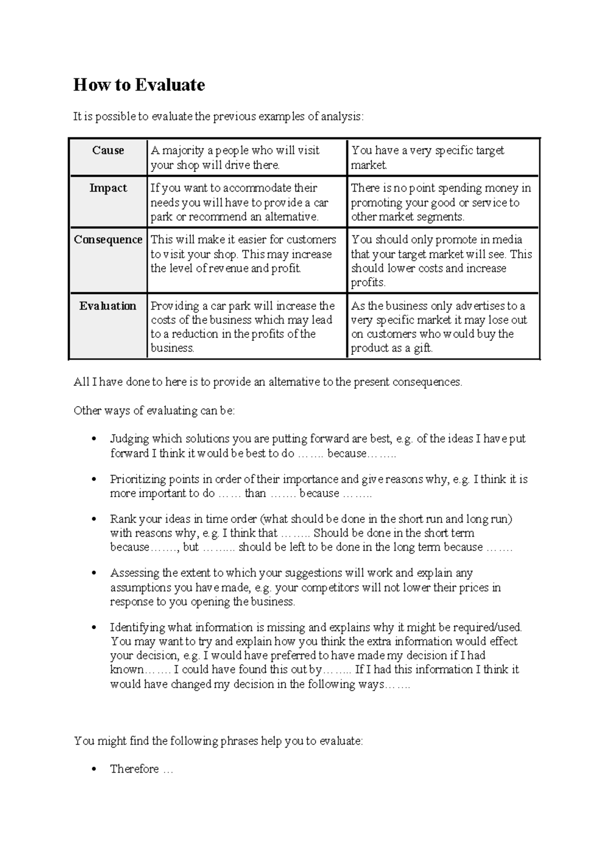 How to Evaluate - idkk - How to Evaluate It is possible to evaluate the ...
