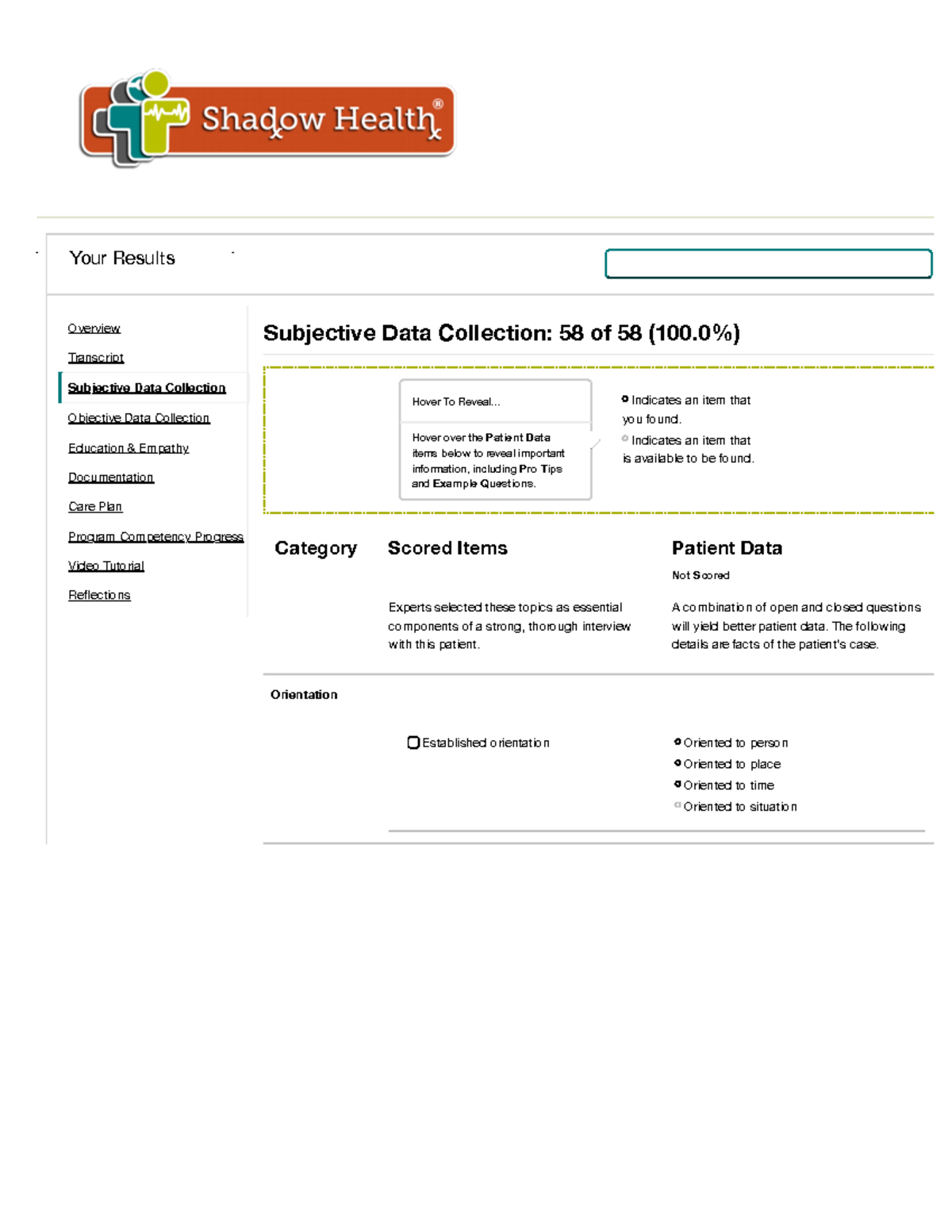 Focused Exam- Pain- Subjective Data- Patient Edward Carter - Subjective ...