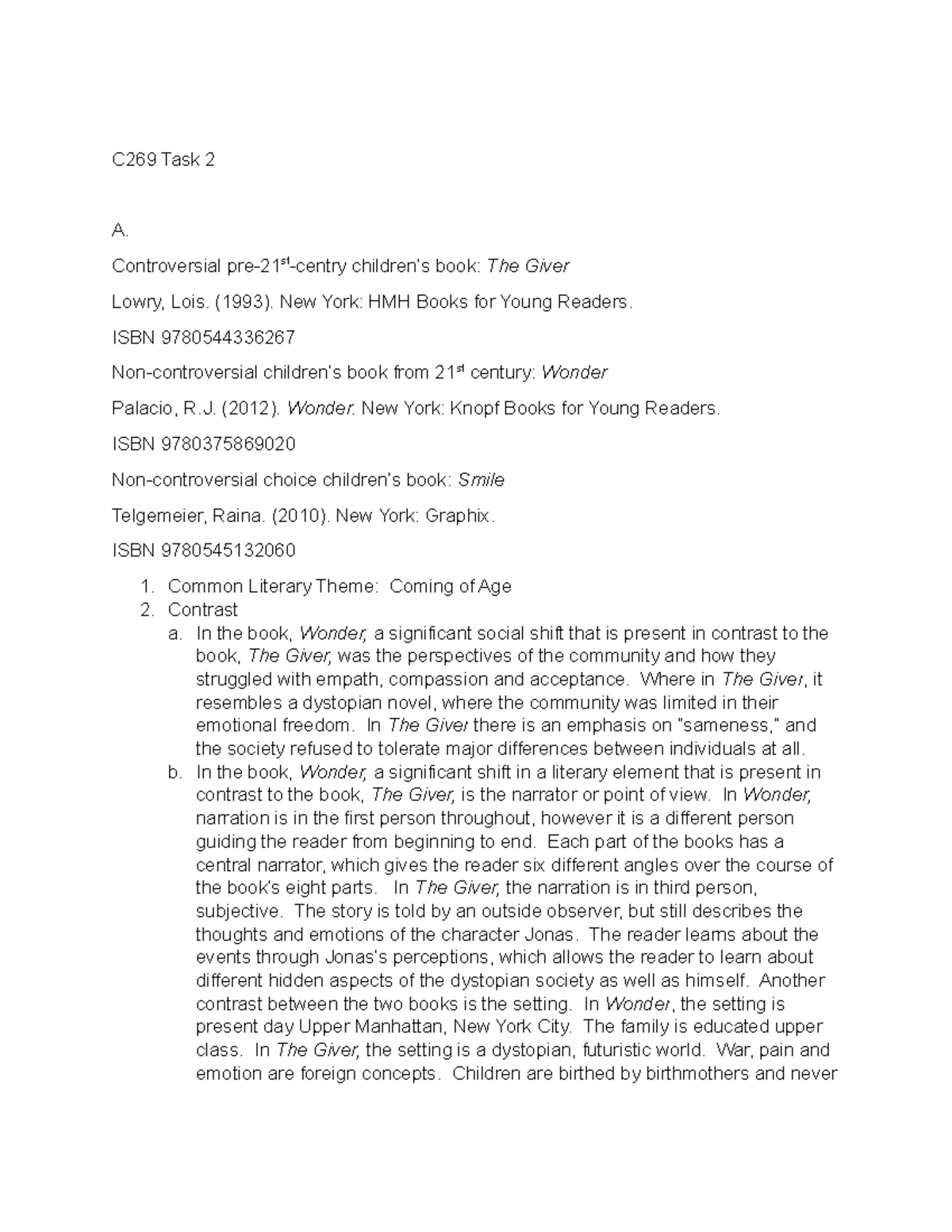 C269 Task 2 - Task 2 - EDUC 4921 - WGU - Studocu