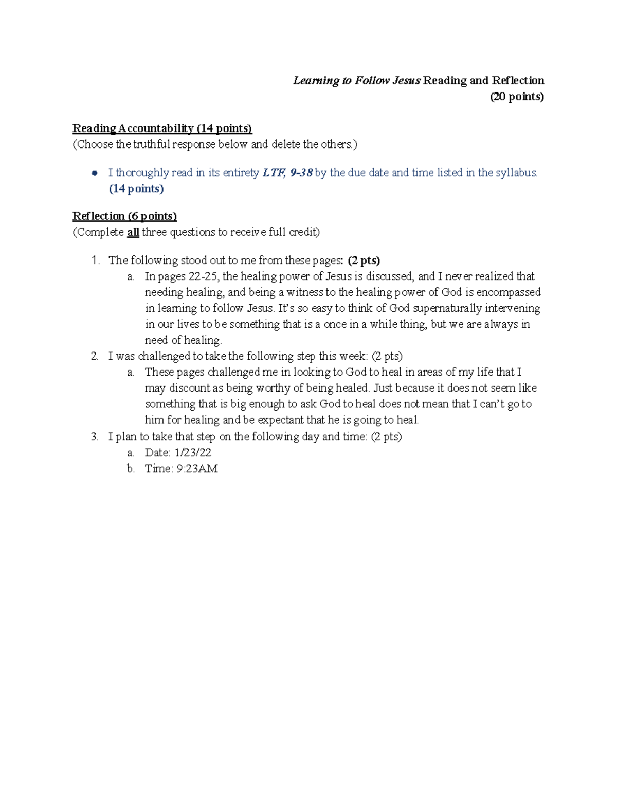 LTF 9-38 - This an assignment for Christian Spirituality on the book ...