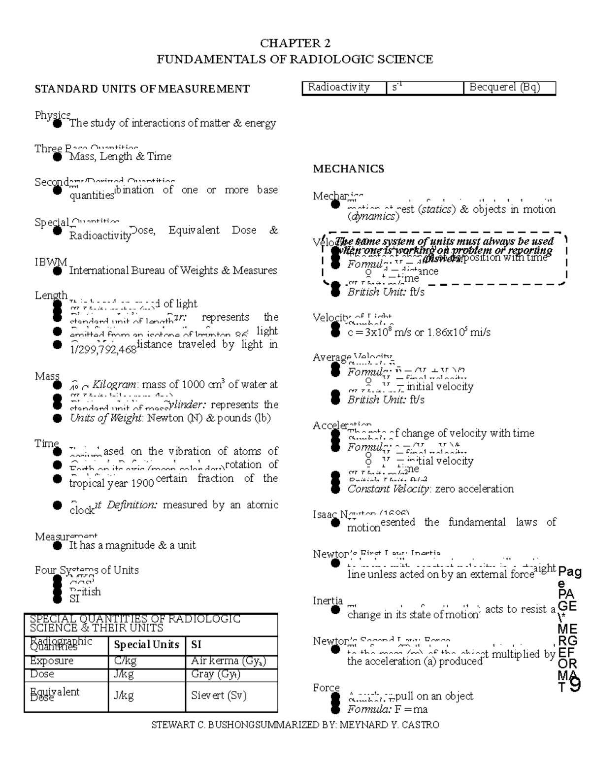 Radiologic Science for Technologists: Chapter 2 Fundamentals OF ...