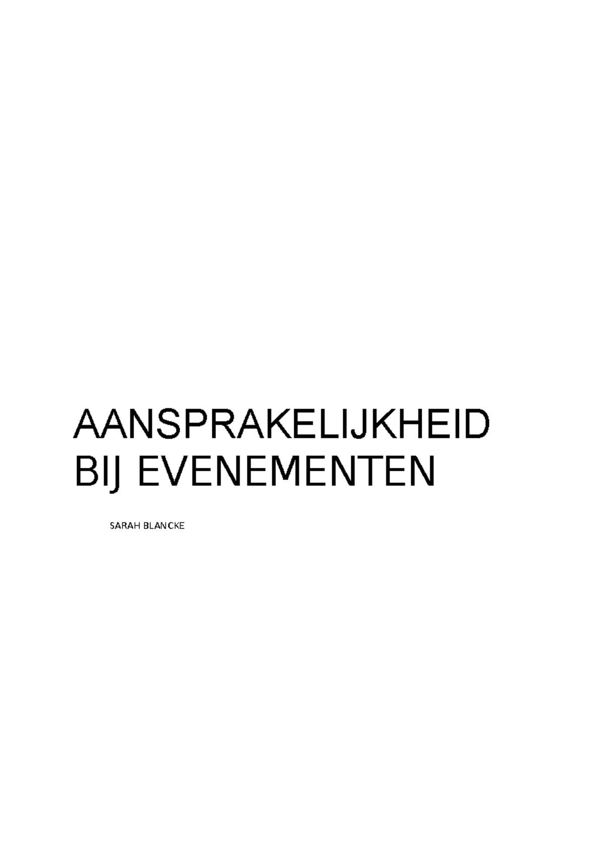 Aansprakelijkheid Examen - AANSPRAKELIJKHEID BIJ EVENEMENTEN ...