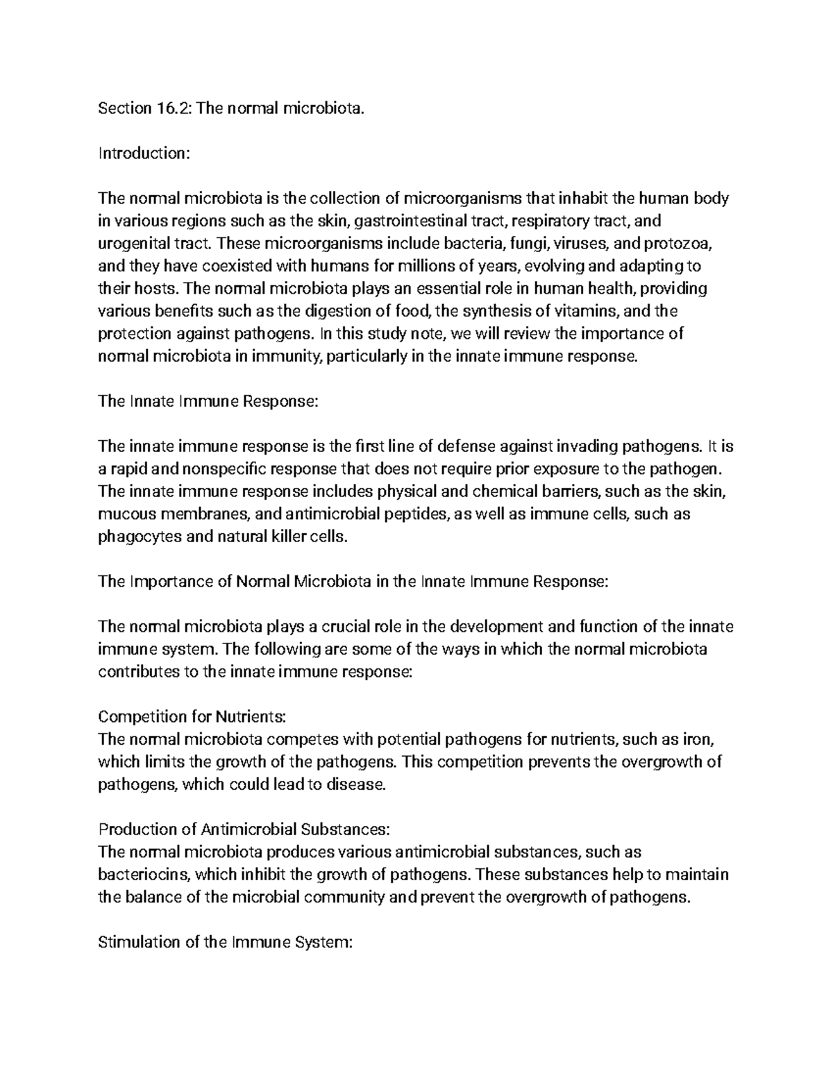 Section 16.2 The normal microbiota - Section 16: The normal microbiota ...