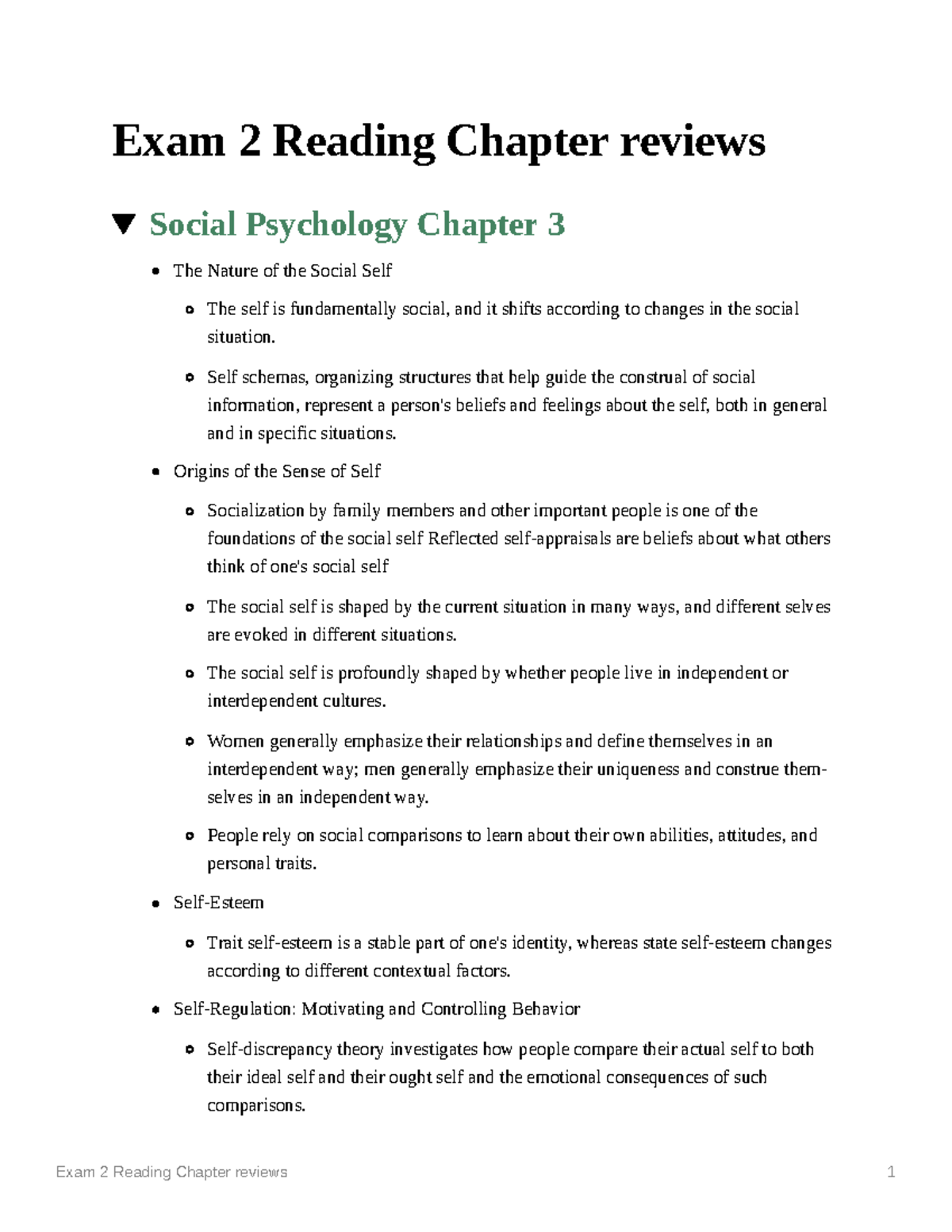 Exam 2 Reading Chapter reviews - Exam 2 Reading Chapter reviews Social ...