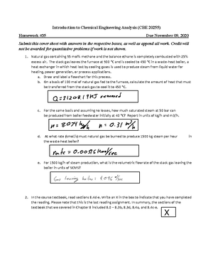 Intro To Chem Engineering Analysis hw 13 - Introduction to Chemical ...