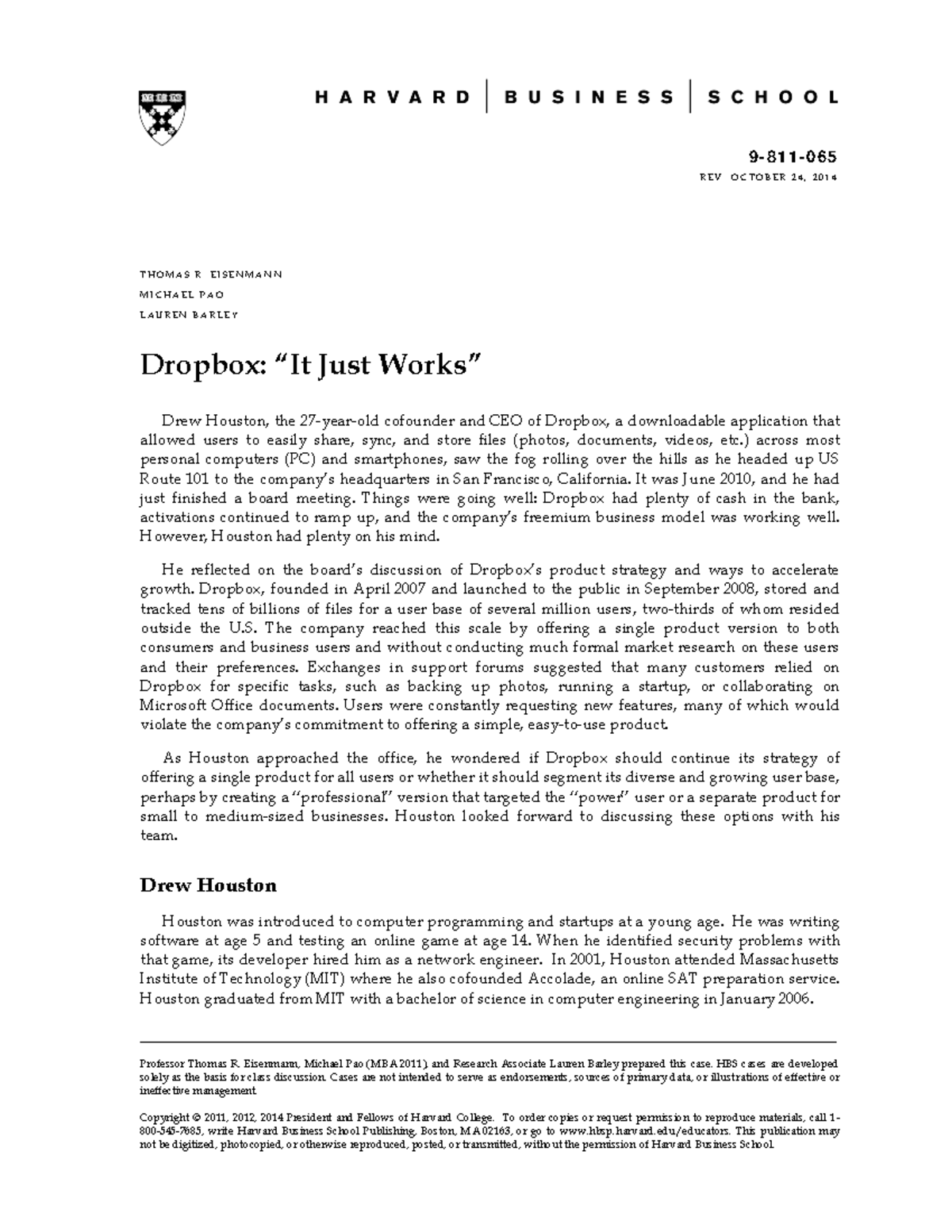 Dropbox "It Just Works" - 9 - 8 1 1 - 0 6 5 R E V : O C T O B E R 2 4 , 2 0 1 4 - Studocu