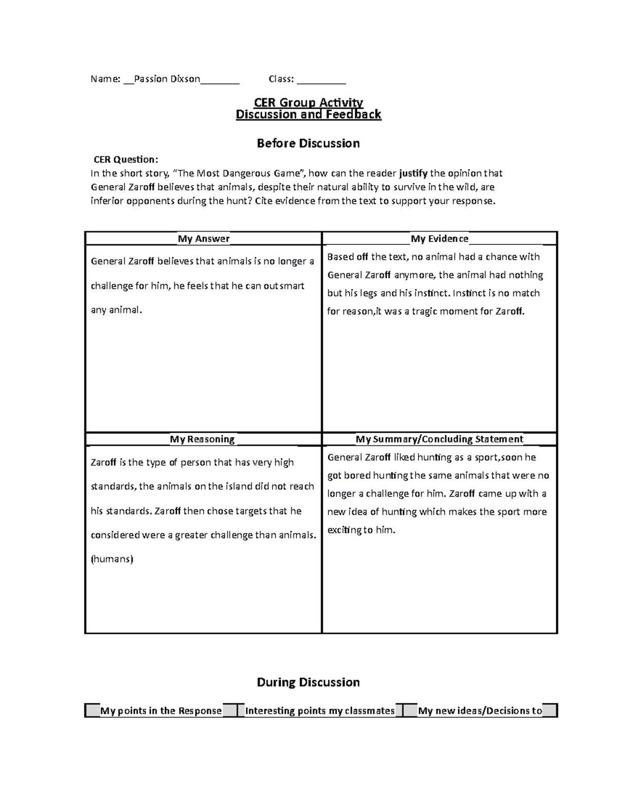 CER Group Activity - TMDG - 10-1-2021 - Name: __Passion Class: CER ...