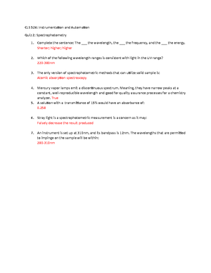 instrumentation module 2 lab procedure and report - Spectrophotometry ...