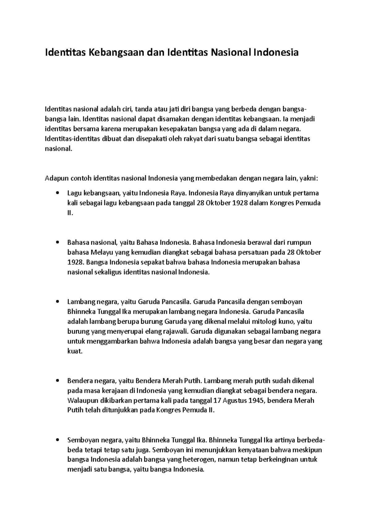 Identitas Kebangsaan dan Identitas Nasional Indonesia - Identitas ...