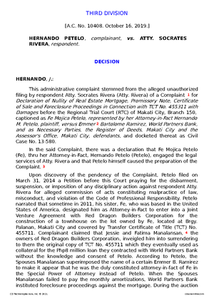 Francia v. Sagario - Hernando Bar Cases - EN BANC [A. No. 10938. October 8, 2019.] EDITHA M ...