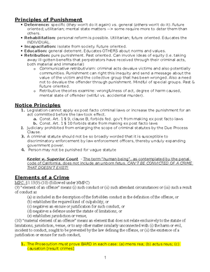 Criminal Law Outline - 1 - MODEL PENAL CODE 1. OVERVIEW a) Criminal ...