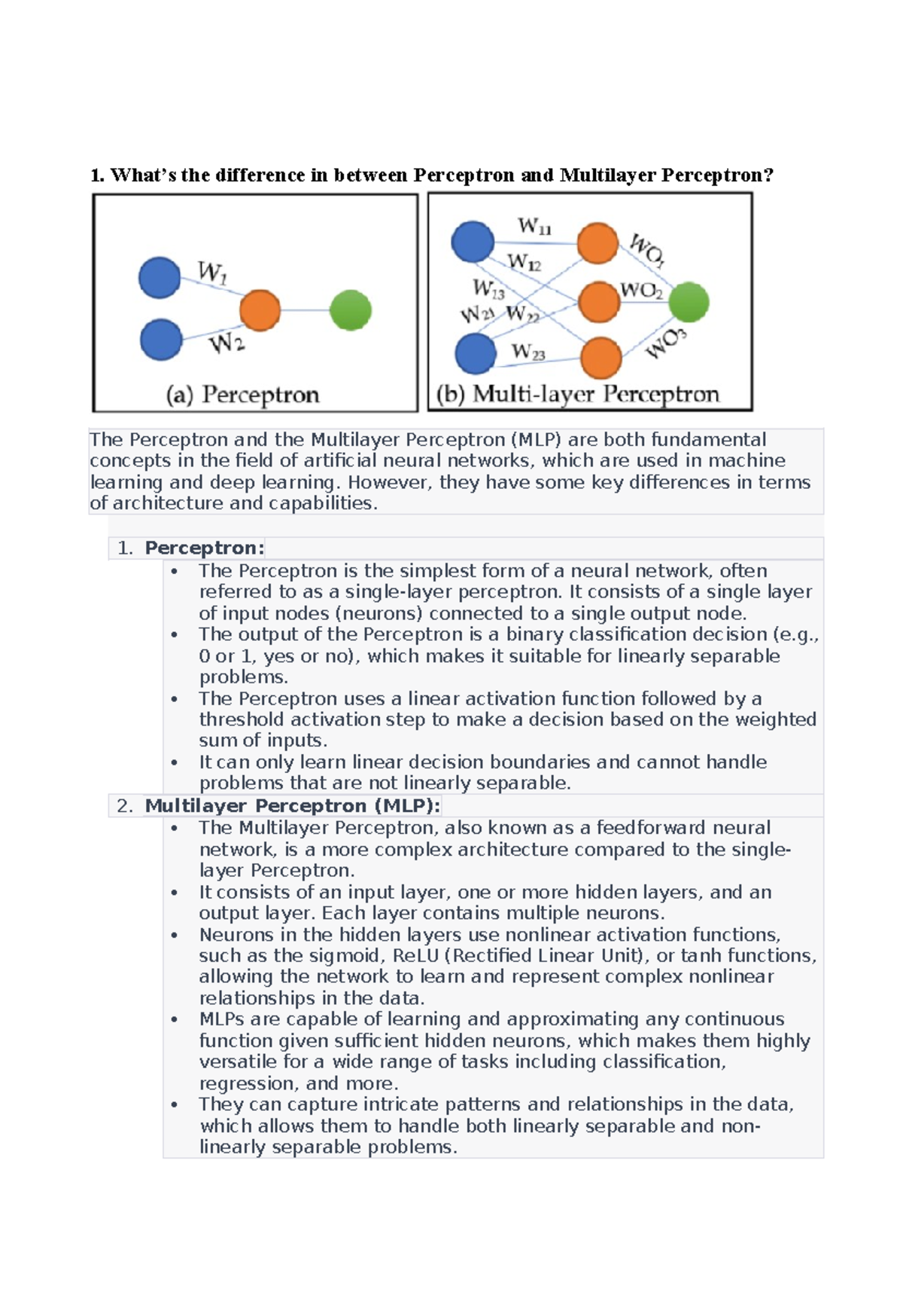 ML MID 2 - MTECH AIML MID MATERIALS - 1. What’s the difference in ...