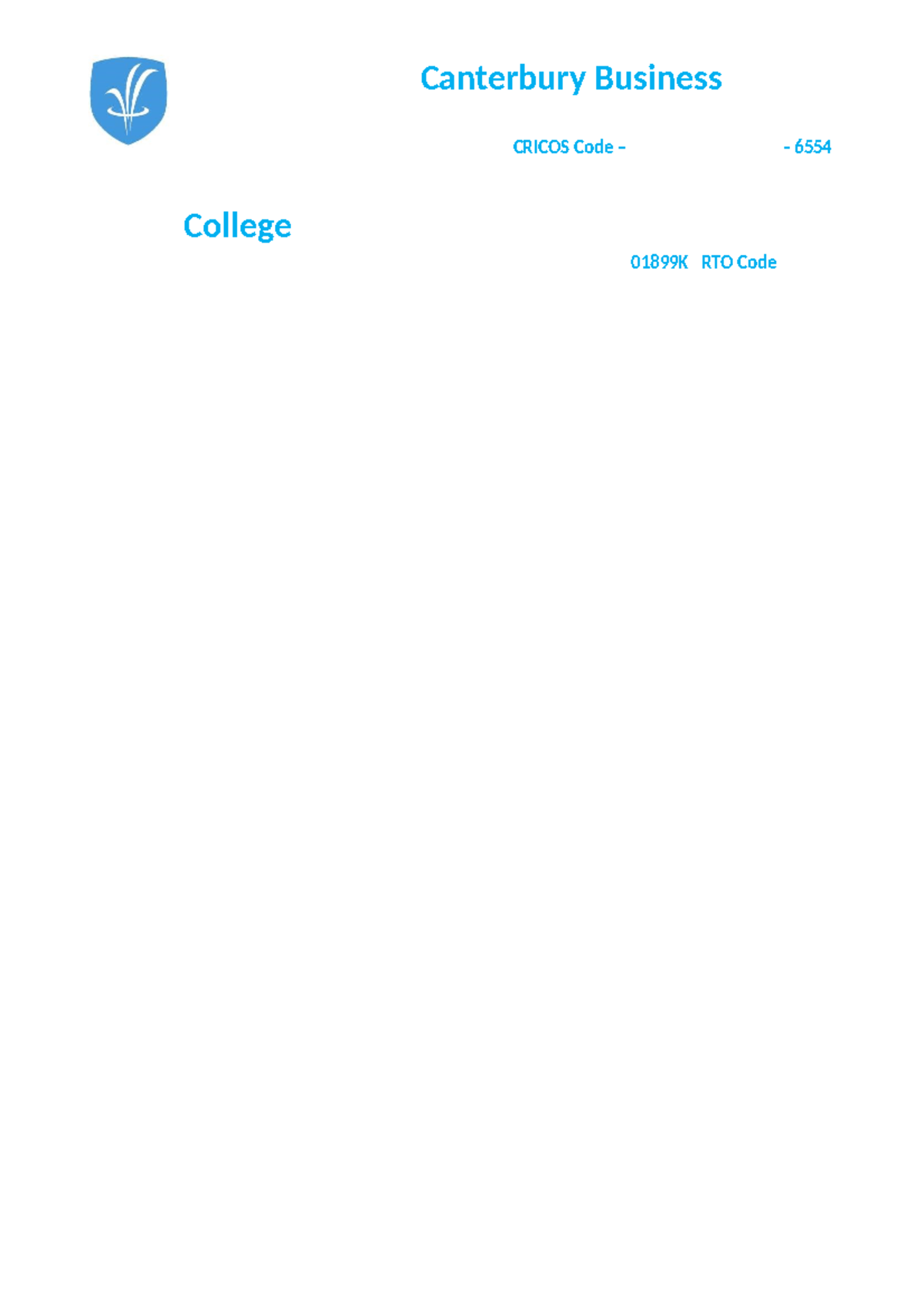 Sitxwhs 003 Assessment 2 V2018 - CRICOS Code – - 6554 College 01899K ...