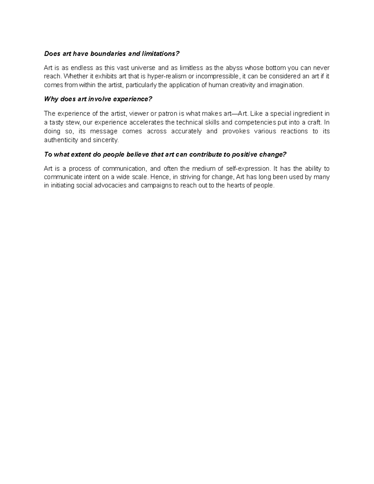 Artapp assessment - forms texture contrast space value lines - Does art ...