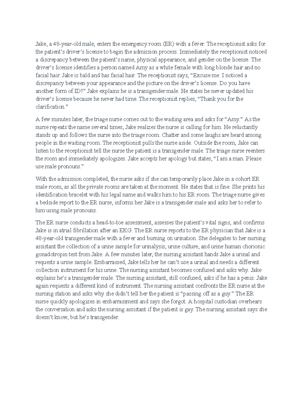 Case Study q.1 - Google Docs - Jake, a 48-year-old male, enters the ...