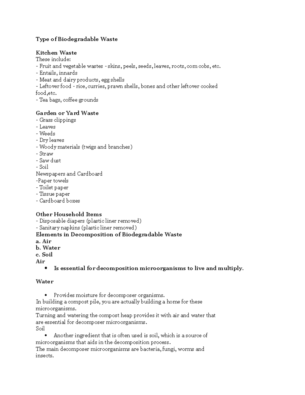 Type of Biodegradable Waste - Type of Biodegradable Waste Kitchen Waste ...