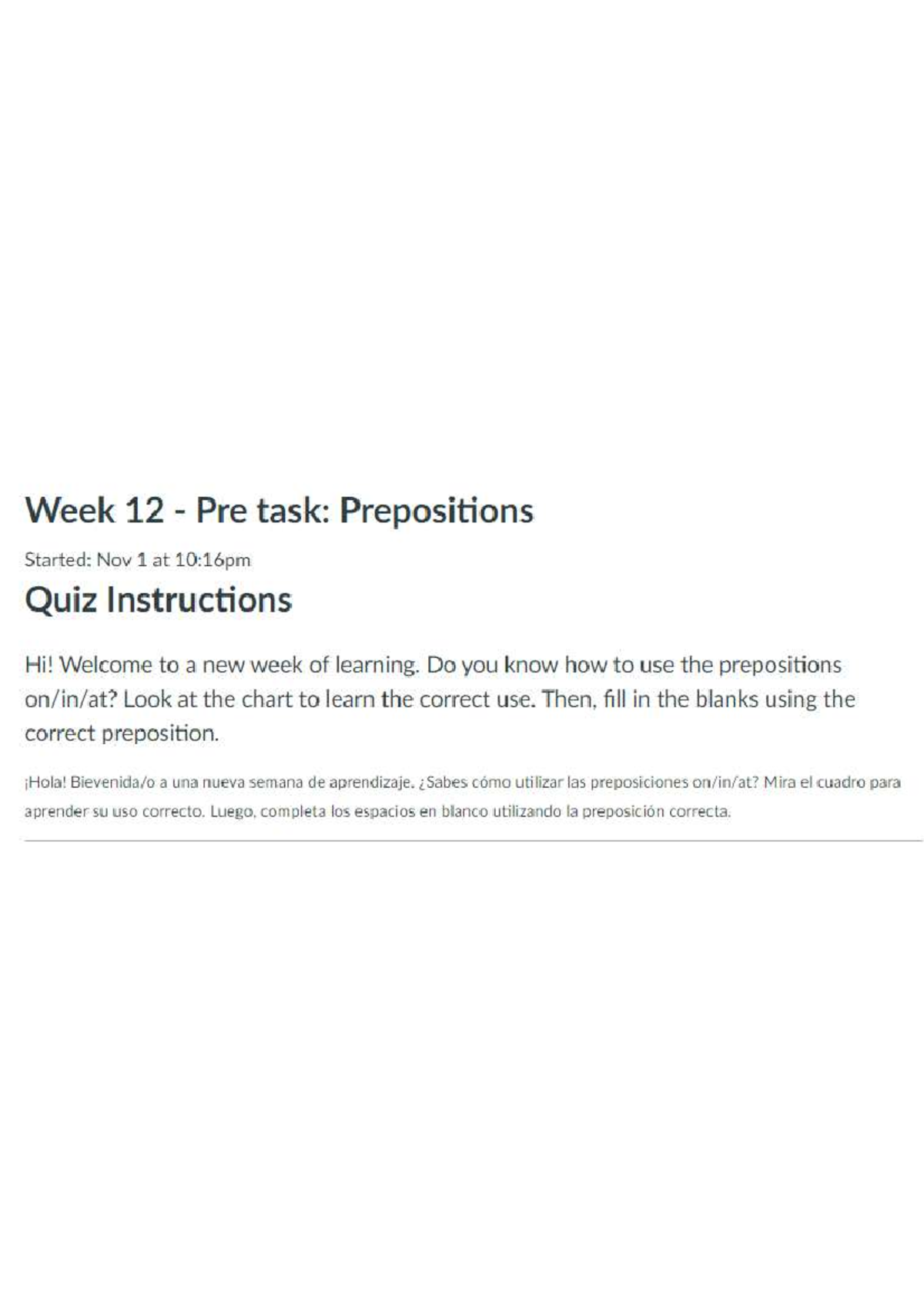 Ingles 1 - Week 12 - Pre task: Prepositions - Inglés Técnico - UNAJMA - Studocu