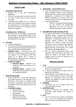 Stat Con - Reviewer - StatCon - Session 2 Definition Statutory ...