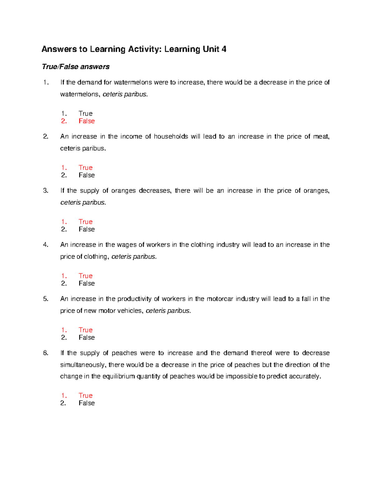 Learning activity 4 answers - Answers to Learning Activity: Learning ...