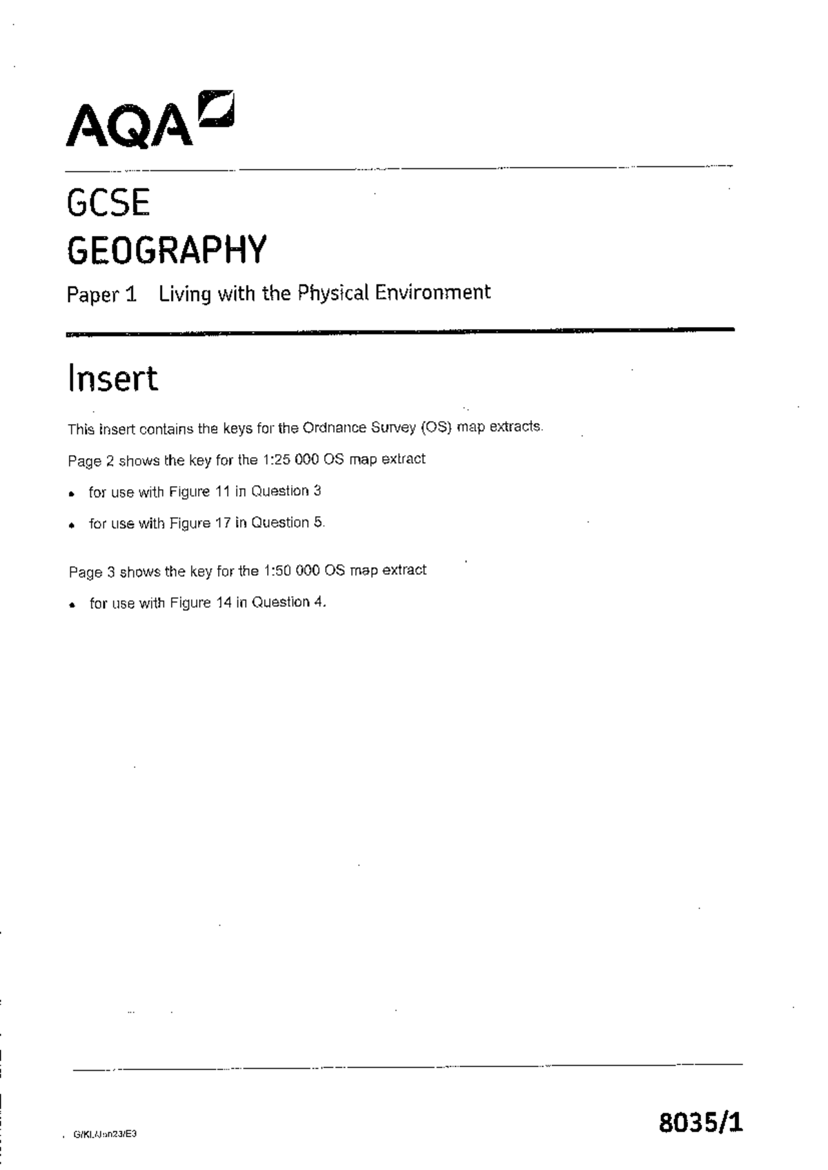 Geography - lalalalala - AQA GCSE GEOGRAPHY Paper 1 Living with the ...