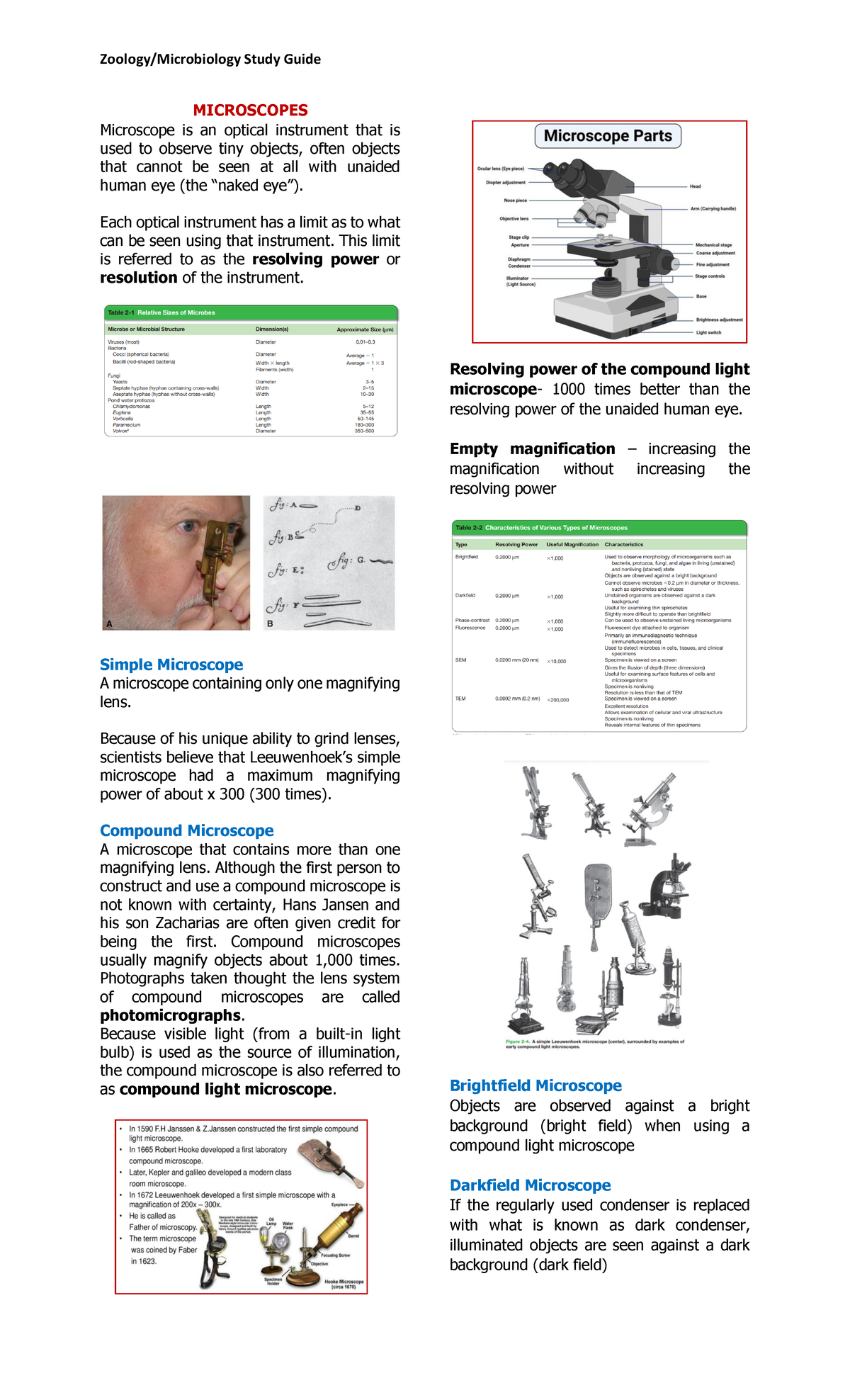 Microscopes-and- Cells-Study-Guide - MICROSCOPES Microscope is an ...