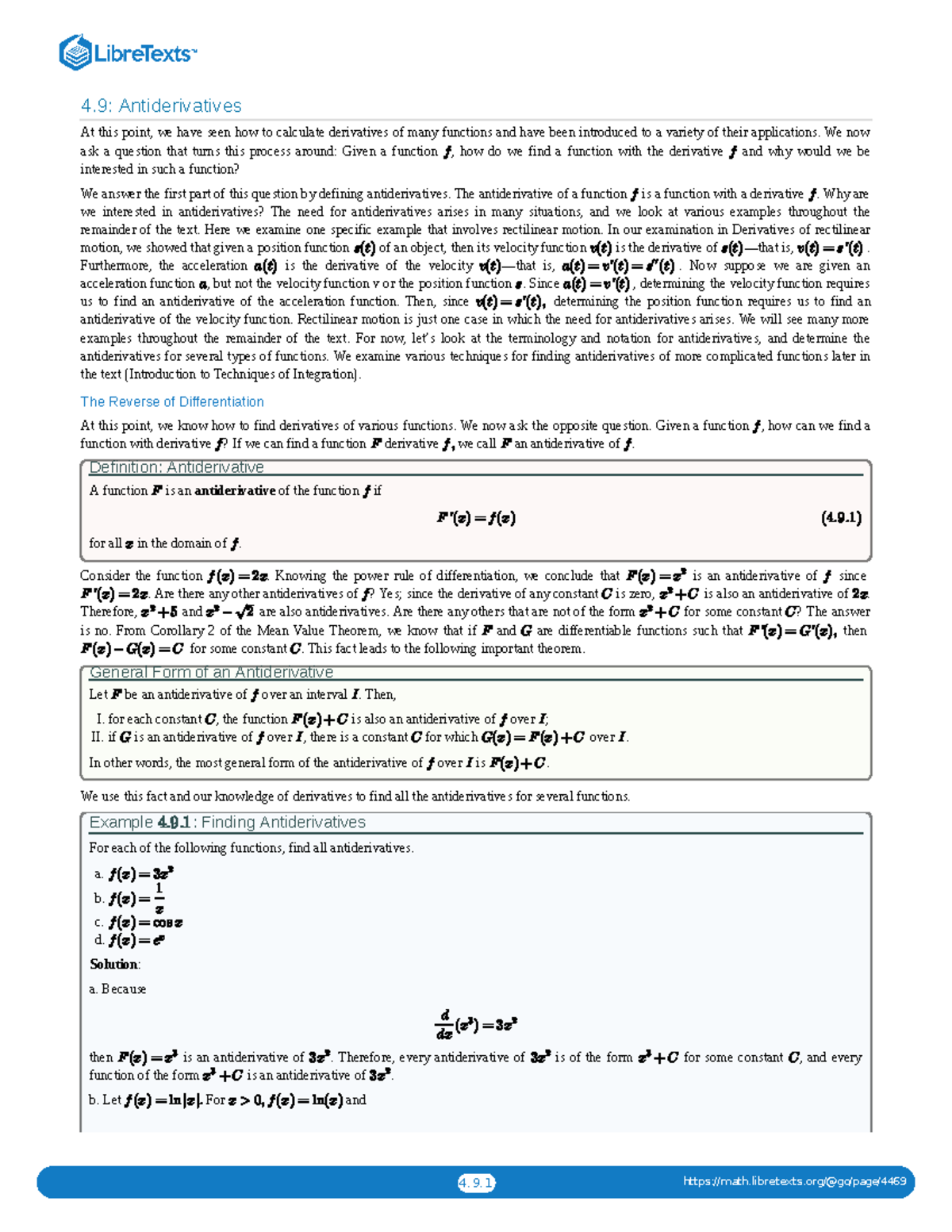 4 - Calculus antiderivatives - 4: Antiderivatives At this point, we ...