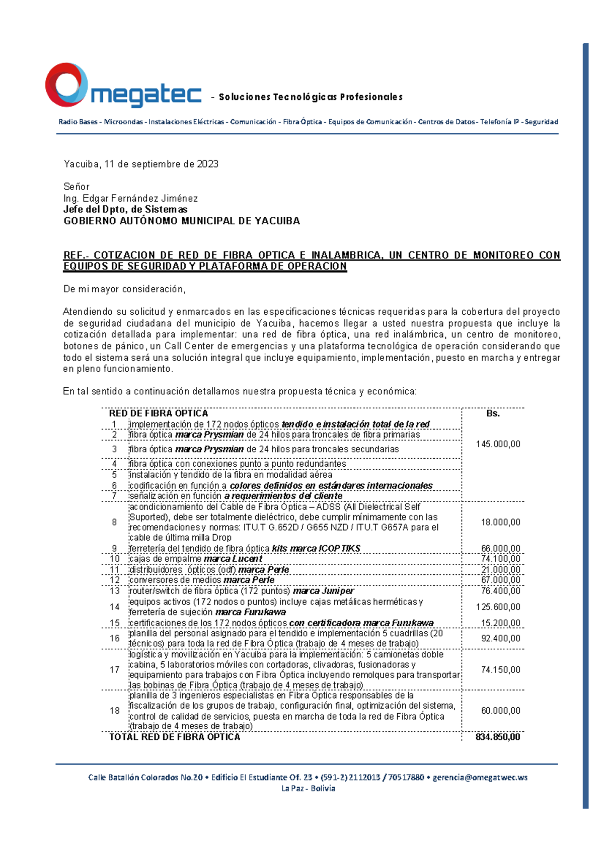 Cotizacion- Omegatec-YCB-1293-Sept2023 - Radio Bases - Microondas ...